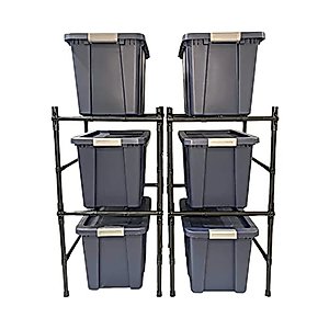 ADAPTASTACK CORE - Tote Storage Shelving System That Adapts to Any Space - Adjustable Garage Shelving Rack Solution - Heavy Duty Steel Shelf Design Holds 250 lbs. per Tote - Easily Organize Large Bins