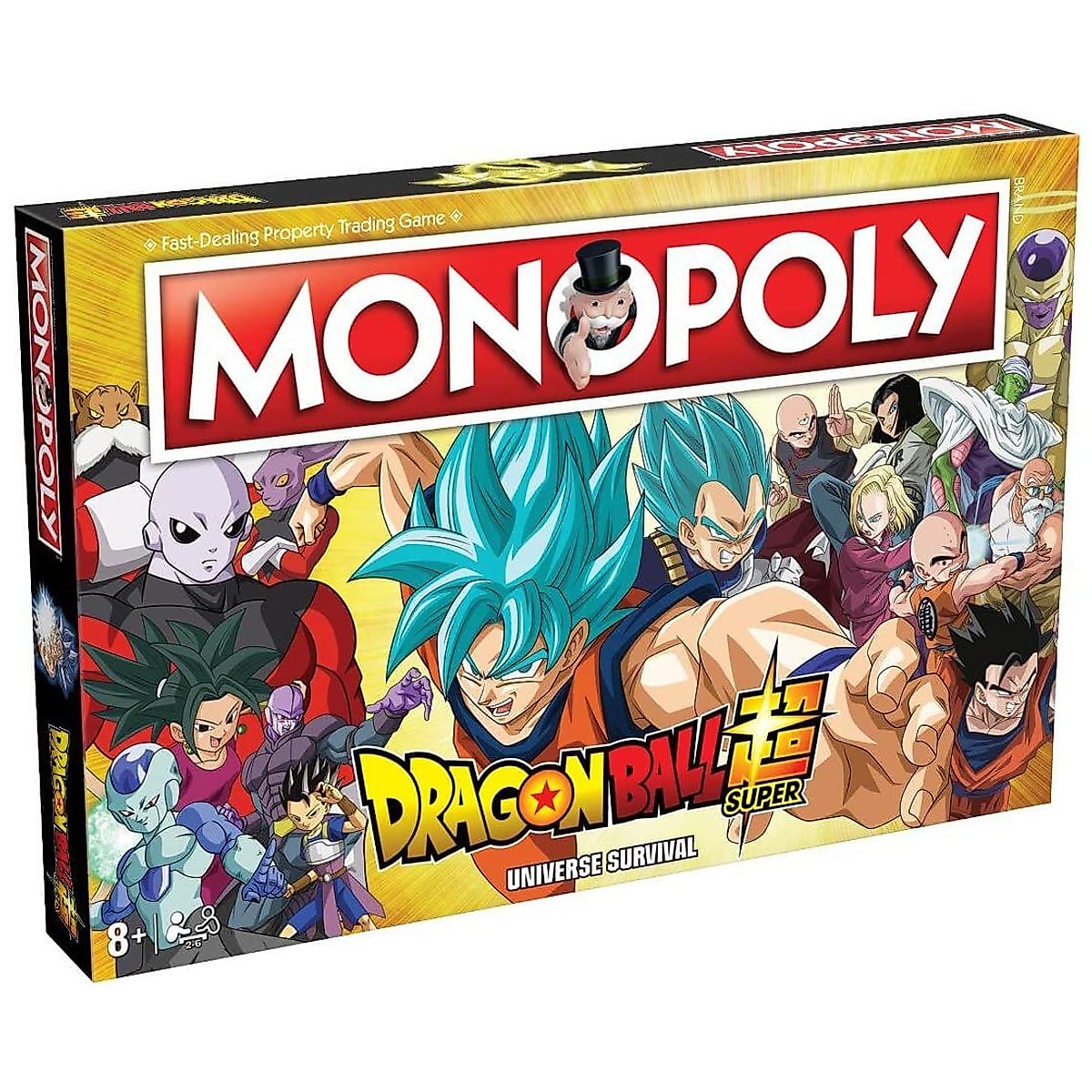 Winning Moves Dragon Ball Super Monopoly Board Game, Play with Characters Like Android 18, Jiren, Frieza and Goku Himself, Choose Your Universe Token in This 2 Plus Player Game for Ages 8 and up