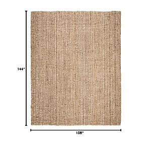 SAFAVIEH Natural Fiber Collection 9' x 12' Natural NF447A Handmade Chunky Textured Premium Jute 0.75-inch Thick Area Rug