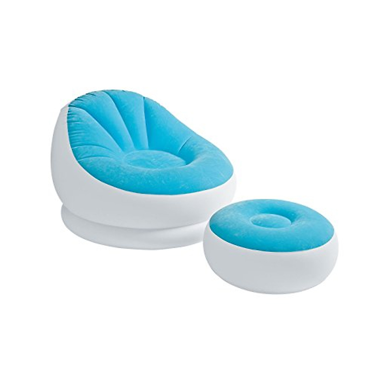 Intex Inflatable Colorful Cafe Chaise Lounge Chair w/Ottoman - Blue | 68572E