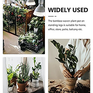 GANAZONO Home Decor Planter Pot Basket with Stand Bamboo Indoor Plant Rack Planter Container Flower Pot Holder Indoor Outdoor Plants Display Shelf for Bonsai Home Office House Plants Indoors Live