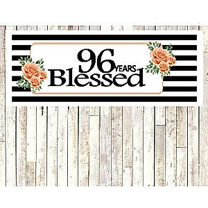 Number 96-96th Birthday Anniversary Party Blessed Years Wall Decoration Banner 10 x 50inches