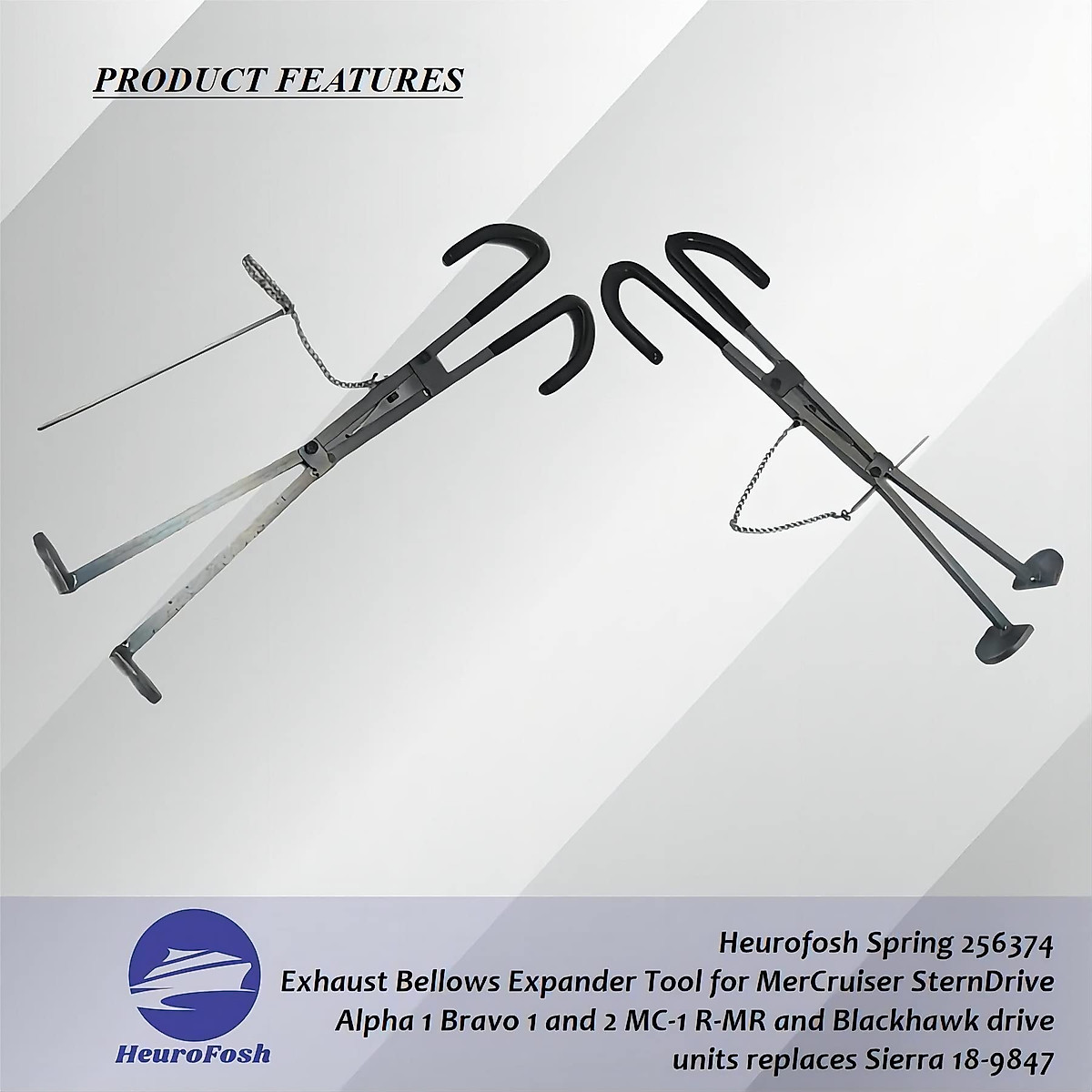 HeuroFosh 45497A1 Exhaust Bellows Expander Tool for Mercury Marine MerCruiser Stern Drive Alpha 1 Bravo 1 and 2 MC-1 R-MR and Blackhawk drive units 8M0096108 Sierra 18-9847