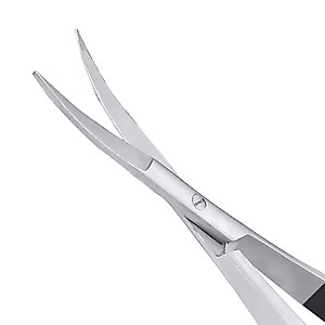 MAKER AND MARKET Spring Action Curved Blade 4.5 Inch Scissors For Applique, Embroidery, Fabric, Thread, Knitting, Sewing, Arts & Craft (Curved Blade)