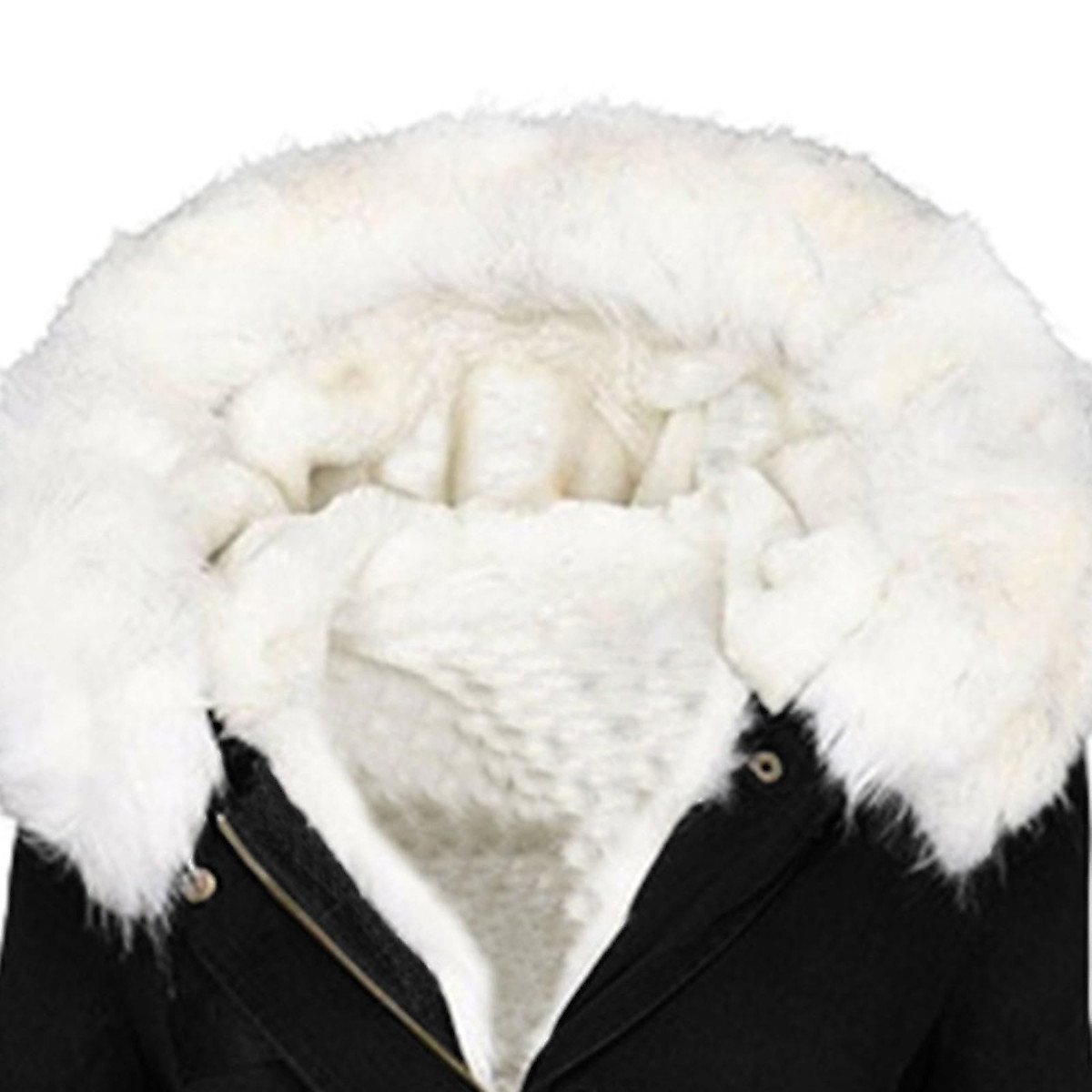 SMIDOW Womens Warm Winter Coats Trendy 2023 Fuzzy Fleece Lined Long Parka Thicken Jackets Outwear With Faux-Fur Hood womens heavy winter coat Black S