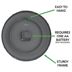 mDesign Modern Stylish Wall Clock for the Office, Bedroom, Kitchen, Bathroom, 11.5 Inch Diameter - Rose Gold Frame and Hands, Large Black Numbers on a Marble Background with a Clear Glass Cover