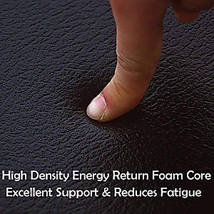 Pauwer Anti Fatigue Comfort Floor Mat for Kitchen Standing Desk 4/5" Thick Cushioned Kitchen Floor Mats Runner 20"x42" Long Non Slip Kitchen Rug Waterproof Comfort Standing Mats, Black