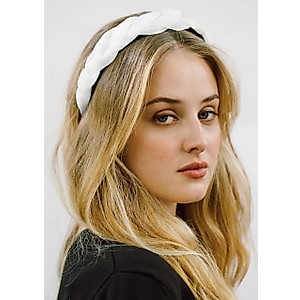 WOVOWOVO 4 Pieces Braided Headbands for Women Girls Wide Non Slip Hairbands for Women's Hair Fashion Head Band Solid Colors Chiffon Fabric Hair Accessories