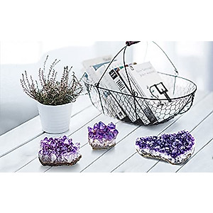 CrystalTears Amethyst Crystal Geode Cluster Raw Amethyst Rock Quartz Healing Crystals Druzy Geode Mineral Specimen Gemstone for Meditation Reiki Healing Home Decor 0.18-0.33 lb Christmas Gift