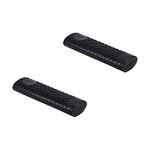 Bettomshin 3Pcs Silicone Hot Handle Holder, 155mm/6.1inch Non-Slip Silicone Pot Holder Sleeve, Heat Resistant Potholder Cookware Handle Cast Iron Skillet Handle Cover Black