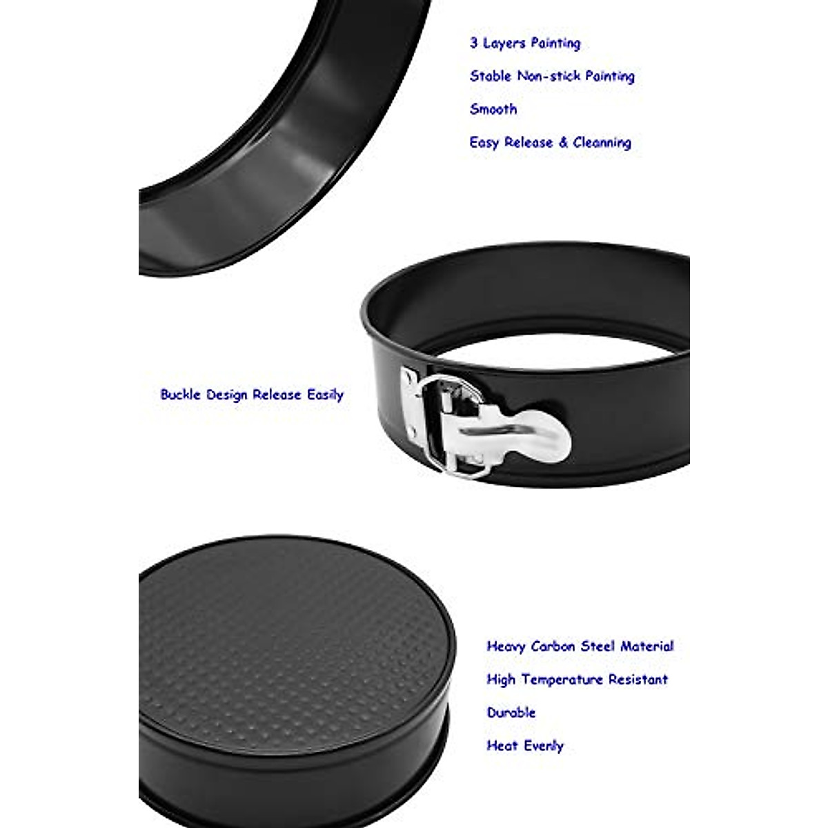 HYTK Springform Pan Set of 2 Nonstick Round Cheesecake Cake Pan 4 and 7 Inch Leakproof Heavy Carbon Steel Detachable Bakeware For Instant Port 6QT or 8QT…