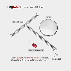 Kingmate Hand Towel Holder Stand, Towel Rack with Stainless Steel Base, Rust-Proof Jewelry Stand (Brushed Nickel)