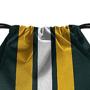 FOCO Forever Collectibles NFL Green Bay Packers Team Stripe Drawstring Backpack BagTeam Stripe Drawstring Backpack Bag, Black, 19" x 14"