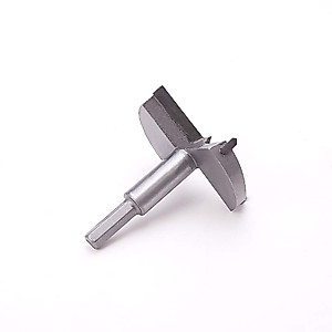 Auniwaig Forstner Drill Bits, 75mm Dia Wood Hole Saw, Auger Opener Cemented Carbide, 80mm Length Woodworking Hinge Hole Drilling Boring Bit Cutter, Hex Shank, Gray, 1 Pcs