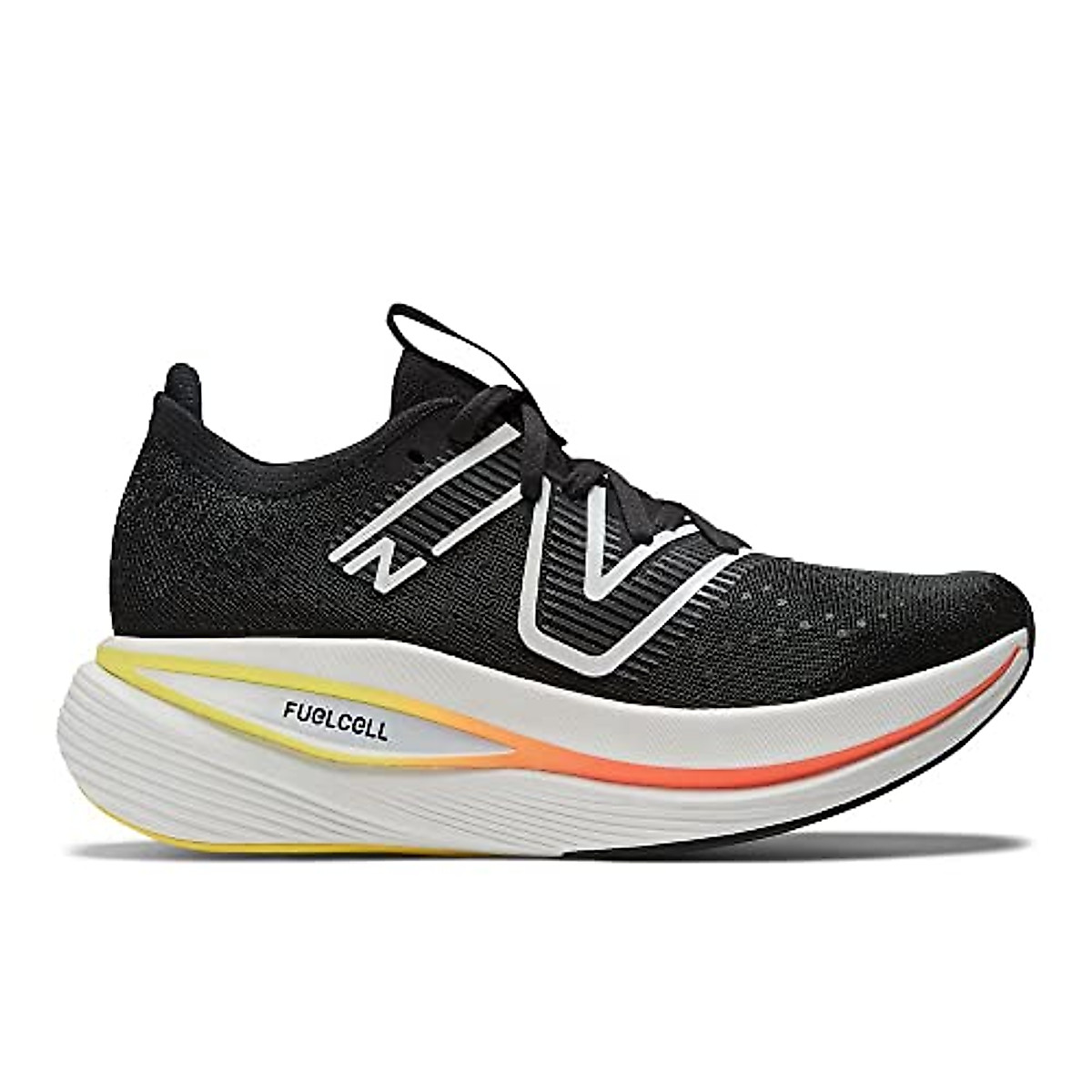 New Balance Women's FuelCell SuperComp Trainer V1 Running Shoe, Black/Black Metallic/Neon Dragonfly, 8.5