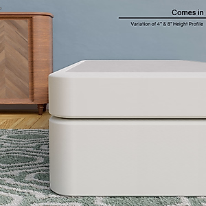 Continental Mattress,4" Split Box Spring Foundations For Mattress, King Size, White (301B-6/6-3LPS)