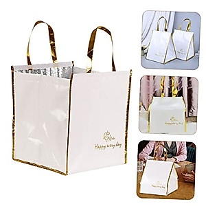 Anneome 2pcs Pie Takeaway Carrier Home Zipper Delivery Bags Pizza Restaurants Warmer Picnics Catering Insulated Cold Portable Foldable Cooler Thermal Duty Inch Camping Food Transport Bag