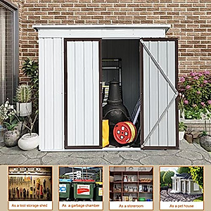 6' x 4' Outdoor Storage Shed, Metal Garden Shed, Backyard Storage Shed with Double Lockable Doors,can be Used as Bike shed, Trash can shed, Tool shed,pet shed,Coffee