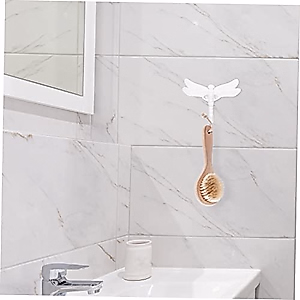 Cabilock 3 Sets Dragonfly Hook Cartoon Wall Hook Coat Hanger Animal Wall Hooks Dragon Fly Coat Hook Decorative Coat Hook Outdoor Decor Key Hanging Hook Hang Towel Clothes Wrought Iron White