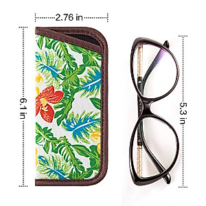 TRIUMPH VISION Eye Glass Case Small Size for Reading Glasses, Light Neoprene Slim Sleeve for Eyeglasses Flowers Soft Glasses Case Anti Scartch…