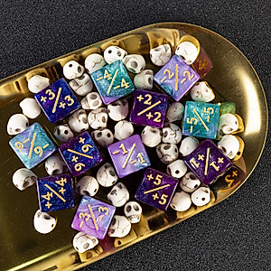 48 PCS Magic The Gathering MTG Counter Dice Marble Bulk Life Counters Tokens Dice Compatible with Magic Card Game Accessories CCG Creature Stats, 4 Colors
