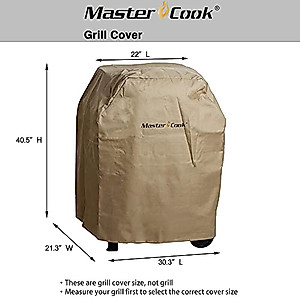 MASTER COOK Gas Grill Rain Cover, Heavy Duty Waterproof and Weather Resistant Oxford Fabric Cover 30.31‘’ L x 21.26‘’ W x 40.55‘’ H