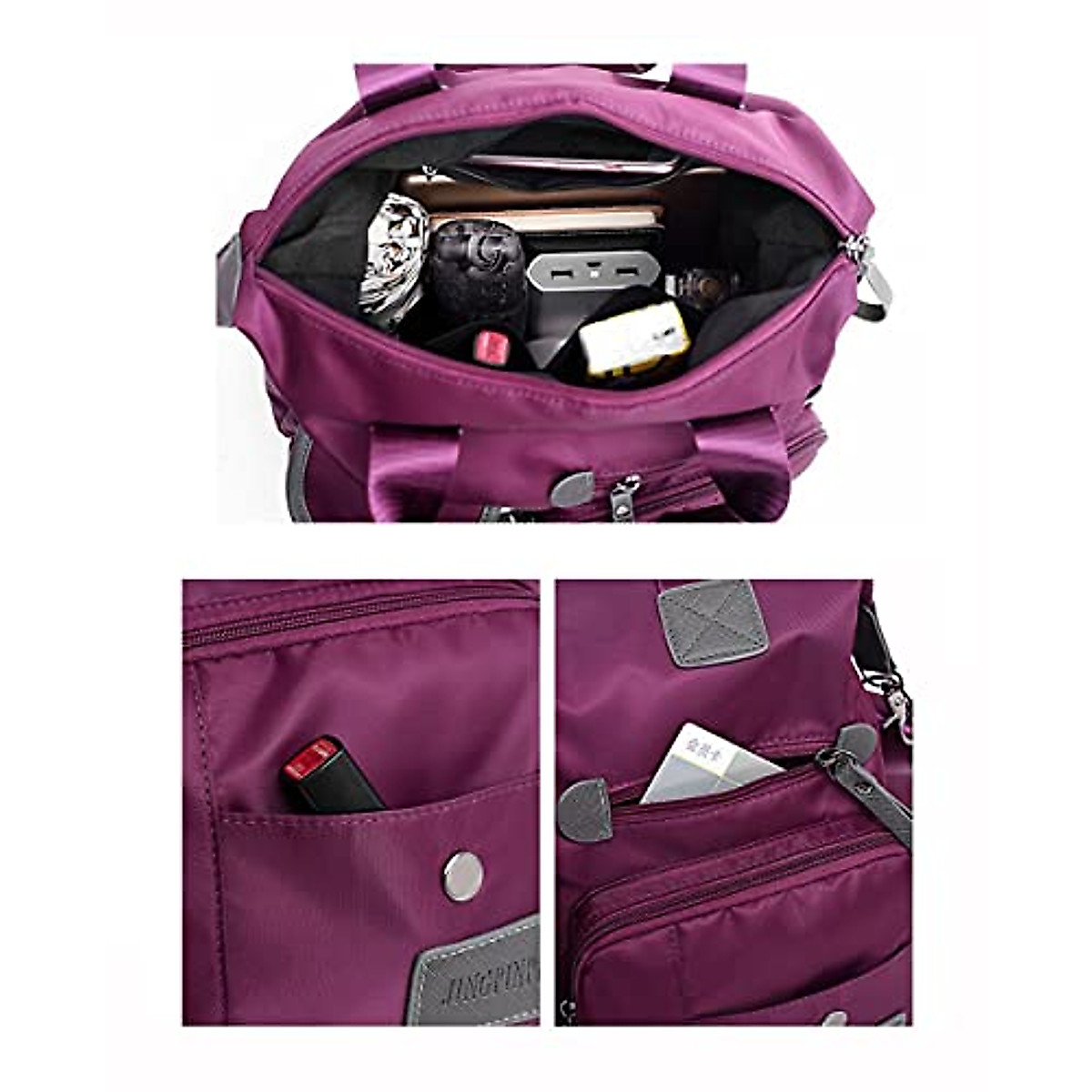 YAQUNICER Women Soft Casual Nylon Tote Satchel Diagonal Crossbody Shoulder Messenger Handbags Clutches-Blue