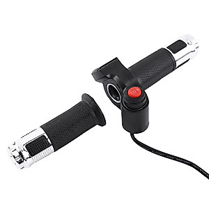 3 Gears Speed Switch Bike Grips Cover with Led Display Sn Accelerator Handle for Electric ycle (Silver&Black) Electric Throttle Electric Throttle
