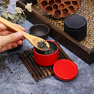 YASUOA 6 Pack Tea Jars Iron Jar Can for Loose Leaf Tinplate Storage Containers with Lids Mini Portable Box Candle Making Sealed Tins for Coffee Bean Sugar Candy Chocolate Spices Red