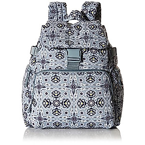 Vera Bradley Women's Cotton Utility Backpack, Plaza Tile - Recycled Cotton, One Size