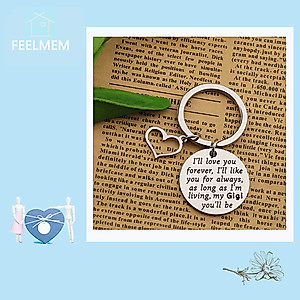 FEELMEM Gigi Keyring Grandma Gift I'll Love You Forever Keychain Gigi Jewelry Mother's Day Gift for Grandmother Nana (Silver)