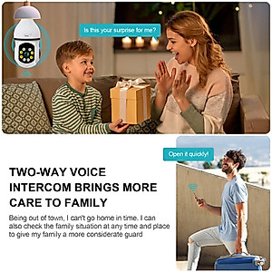 8mp/4k Light Bulb Security Cameras 2.4GHz&5GHz Outdoor Wireless WiFi Light Socket Screw in Security Cameras for Home Security Safe Cam Lightbulb Cameras Night Vision up 128g sd card