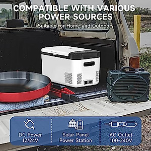UKKISO 12 Volt Refrigerator for Car: 20L Portable Fridge Car Cooler -4℉-68℉ RV Electric Compressor Cooler APP Control Mini Fridge and Freezer, 12/24V DC and 100-240V AC for Travel, Camping
