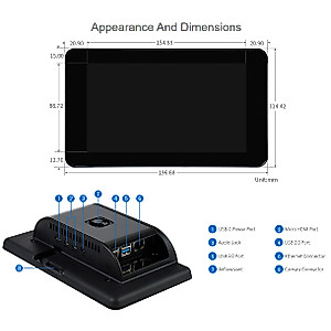 waveshare 7inch DSI Capacitive Touch Display with Protection Case for Raspberry Pi 4 Model B, 7" DSI LCD with Enclosure 800×480 Pixel, Support Ubuntu/Kali / WIN10 IoT, Single Point Touch, Driver Free