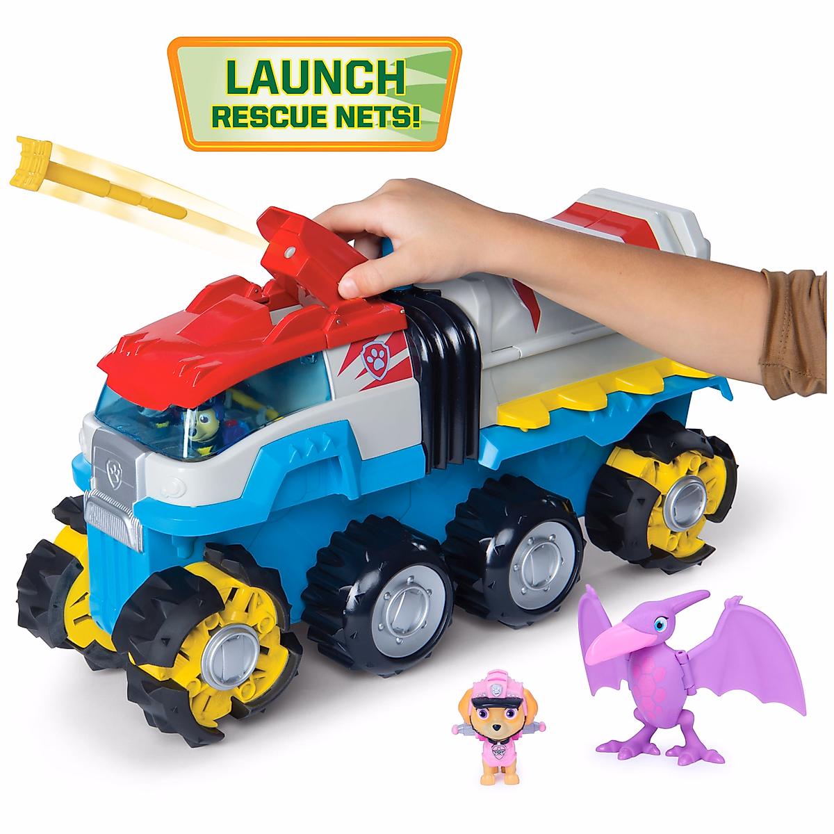 Paw Patrol, Dino Patroller Motorized Vehicle with 3 Exclusive Bonus Action Figures and 2 Dinosaur Toys (Amazon Exclusive), Kids Toys for Ages 3 and up