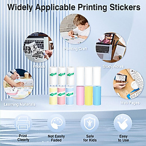 Mini Printer Paper Thermal Sticker printer Paper Mini Thermal Printer Paper Photo Printer Labels kids camera paper 10 roll Suitable for Various Inkless Sticker Printers