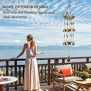 Bird Nest Wind Chimes,Wind Chimes for Outside with 12 Wind Bells for Glory Mothers Love Gift,Bird Bells Chimes Hanging Decoration for Outside Garden Yard Church, Bronze Wind Chimes