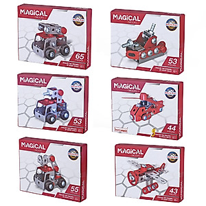 Car Building Kit - Educational Learning STEM Building Blocks Toys Gifts for Kids, Engineering Construction Set for Boys & Girls Age 8 - 13 Years Up - 6 & 7 Can Do with Parents Help (Fire Series)