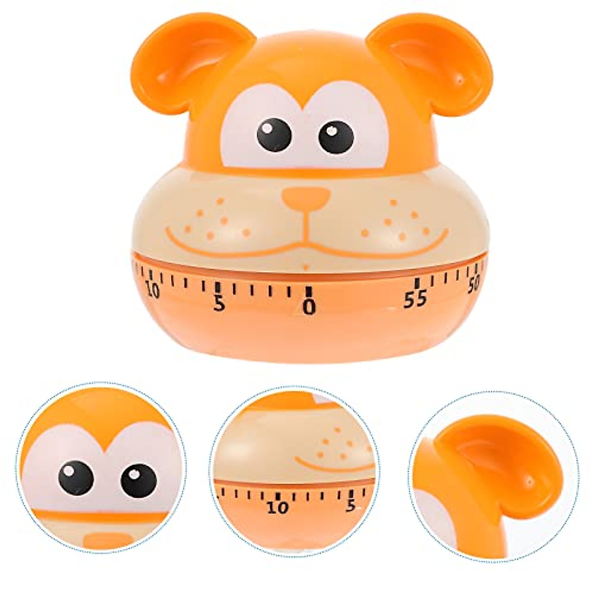 Beaupretty Cartoon Mechanical Kitchen Cooking Timer: Cute Puppy Animal Wind Up Timers 60 Minutes Clock Loud Alarm Counters Manual Study Timer Kitchen Utensil for Adults