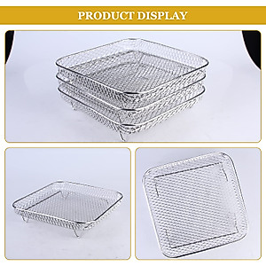 Air Fryer Rack for Instant Vortex: 3 Pack 8Inch Three Stackable Racks Square Air Fryer Rack Stainless Steel Air Fryer Basket Dehydrator Rack for Cosori,Instant Vortex,Nuwave,Ninja Air Fryer