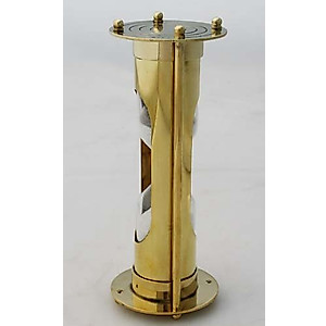 RedSkyTrader Brass 7" Antique Style Hourglass: 5 Minute Sand Timer, one size