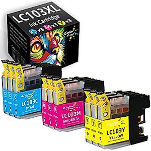 ColorPrint Compatible Ink Cartridge Replacement for Brother LC103 LC103XL LC101 Used for MFC-J870DW MFC-J470DW MFC-J450DW MFC-J4310DW J4410DW J6920DW J475DW Printer (3Cyan,3Magenta,3Yellow, 9-Pack)
