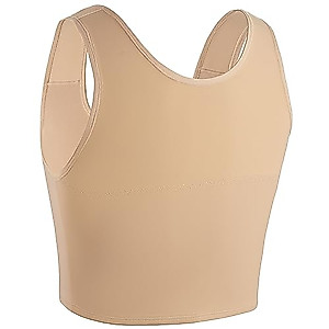 XUJI Women Transgender FTM Breathable Half Chest Binder (K, L)