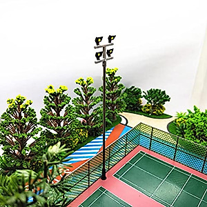 OUYOO 4 PCS HO Scale Model Lighting Tower,Tower Lights Model Lights Layout Lamppost for /Garden/Playground/Stadium