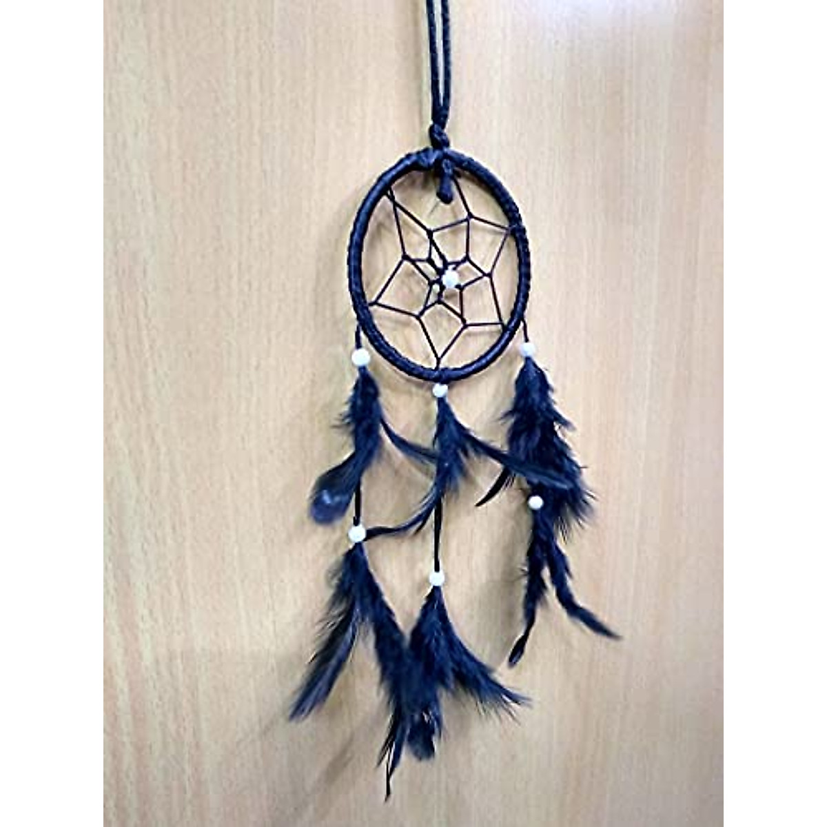 FIKIMOS Dream Catchers Wall Decor, Handmade Feather Bedroom Home Car Decor Nursery Room Hanging Decoration (3" Black Ring)