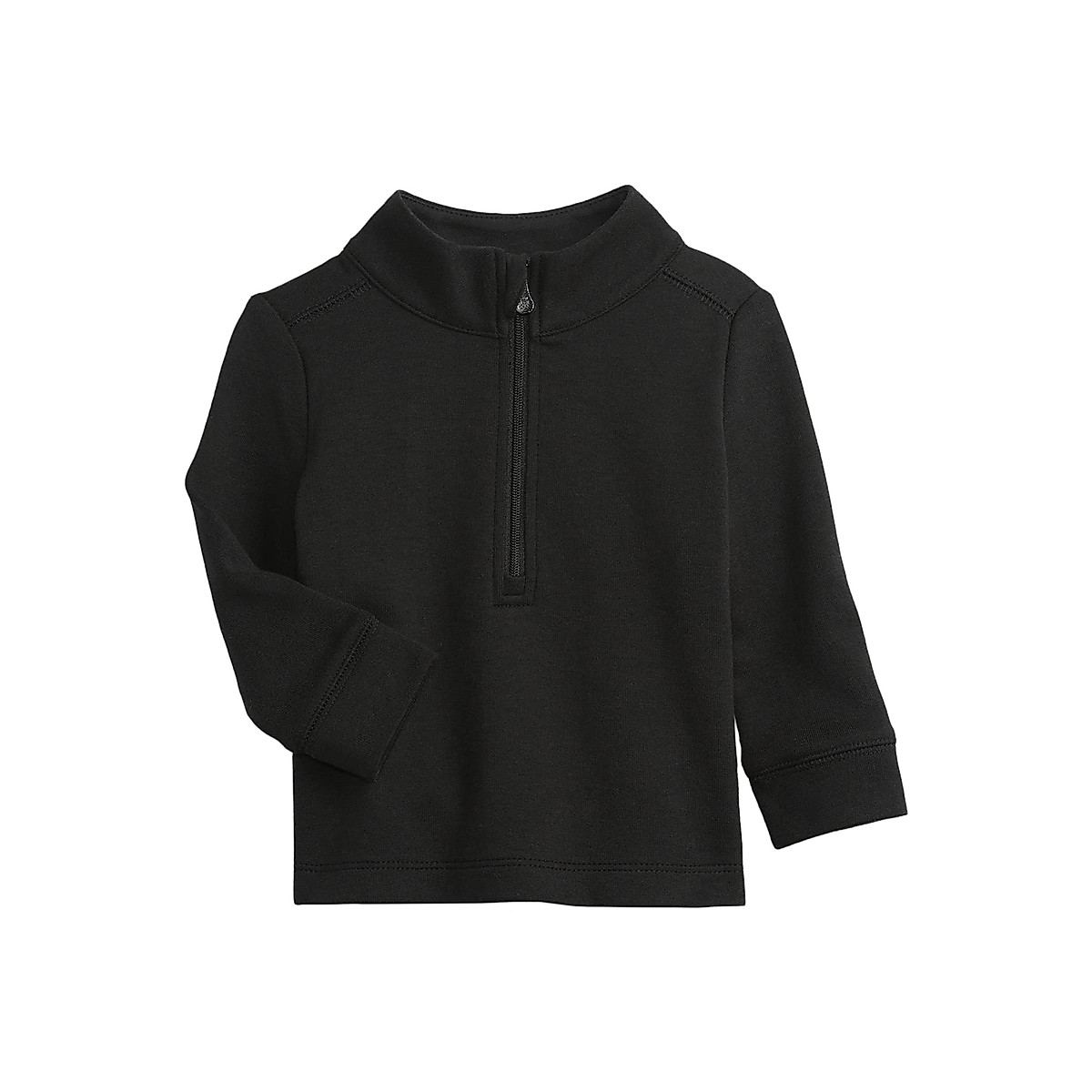 GAP baby boys Tech Mockneck Hooded Sweatshirt, True Black V2 2, 12-18 Months US