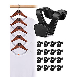 HOUSE DAY Space Saving Hanger Hooks 60 Pack, Black Clothes Hanger Connector Hooks, Heavy Duty Hanger Hooks Space Saver, Durable Hanger Connector Hooks, Premium Cascading Hanger Hooks for Closet