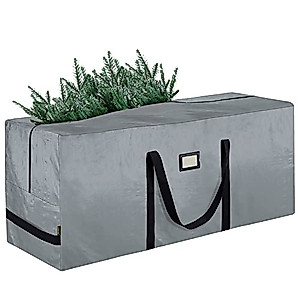 BALEINE 7.5 ft Christmas Tree Storage Bag, Heavy Duty Extra Large Artificial Christmas Tree Bag with Reinforced Handles and Dual Zippers Wide Opening (Gray, 7.5 ft)