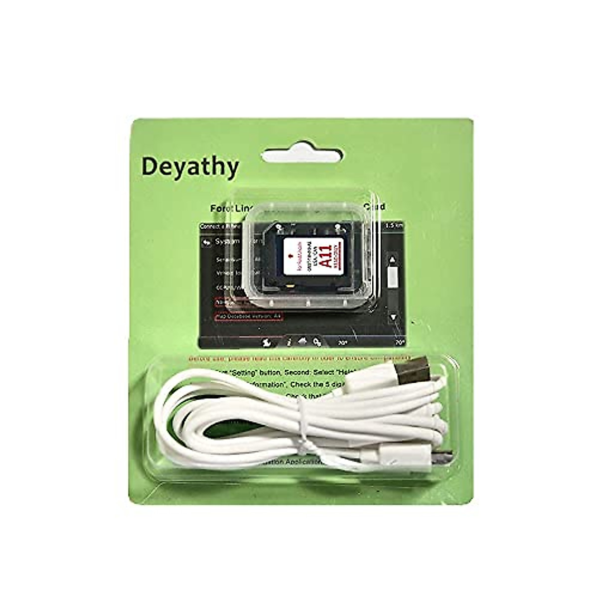 Deyathy A11 for Ford Lincoln Navigation SD Card Map Latest Update 2020 for USA and Canada with Three in One Charging Cable
