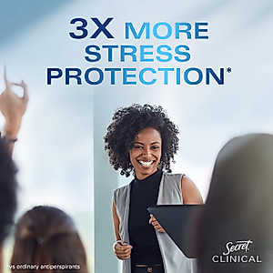 Secret Clinical Strength Antiperspirant Deodorant for Women, Free & Sensitive, 3X Stress Protection, 72hr Sweat & Odor Protection, PH Balancing Minerals, Invisible Solid, Unscented, 1.6 oz (Pack of 3)